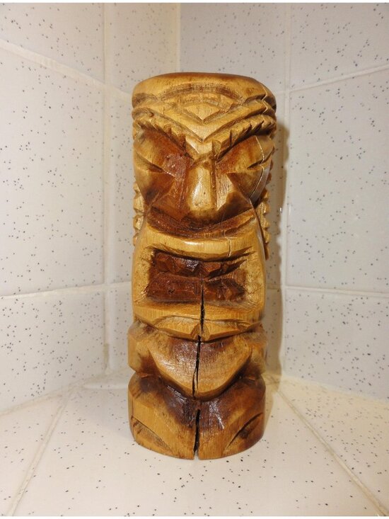 Vintage | Other | Vintage Hawaiian Hand Carved Wood Tiki Statue Maui ...